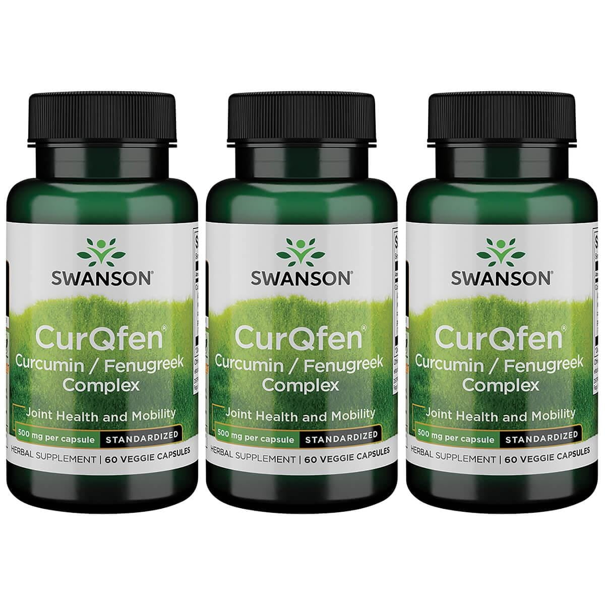 Swanson Curqfen Curcumin/Fenugreek Complex - Standardized 3 Pack ...