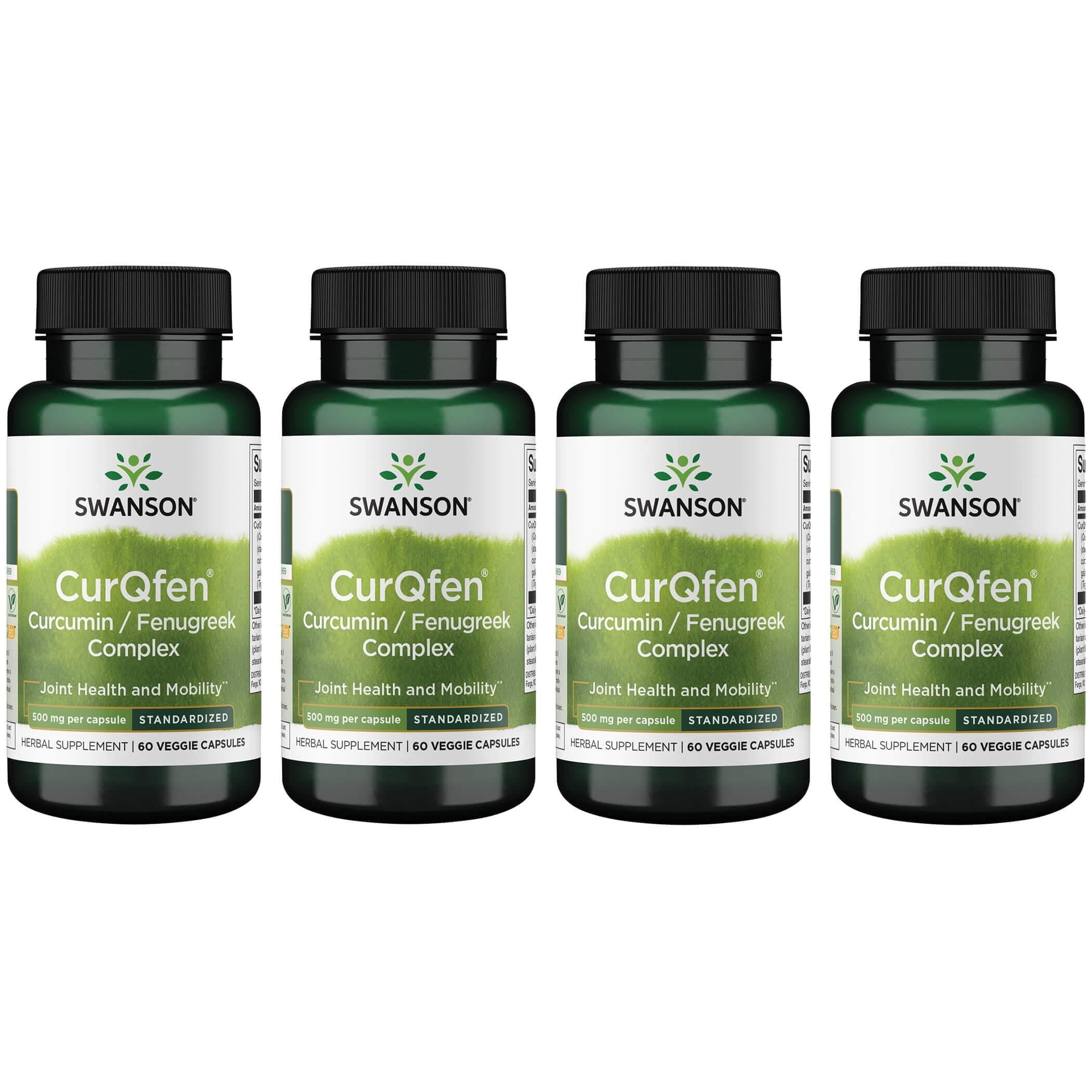 Swanson Curqfen Curcumin/Fenugreek Complex - Standardized 4 Pack ...