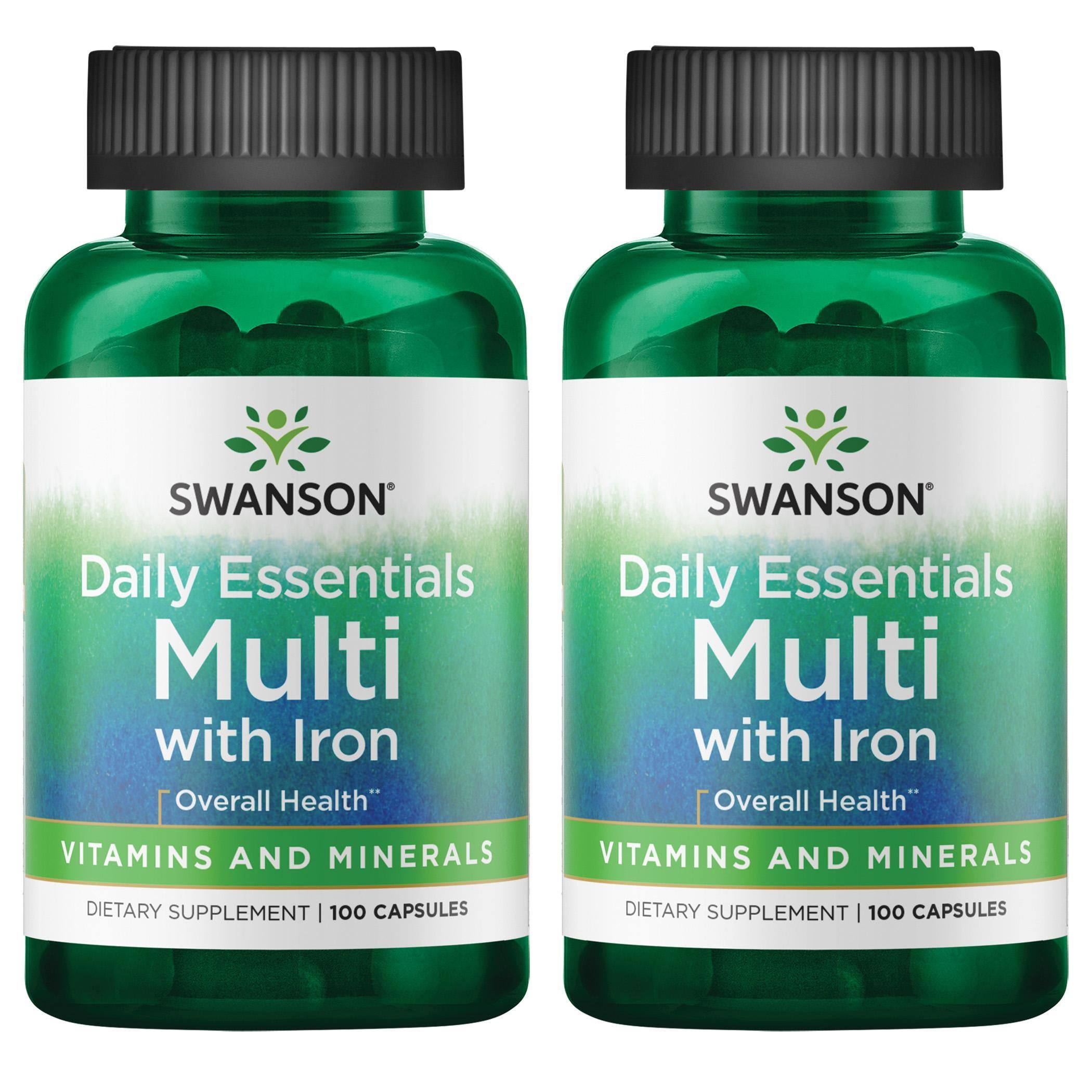 Swanson High Potency Daily Essentials Multivitamins with Iron, 100 Caps ...