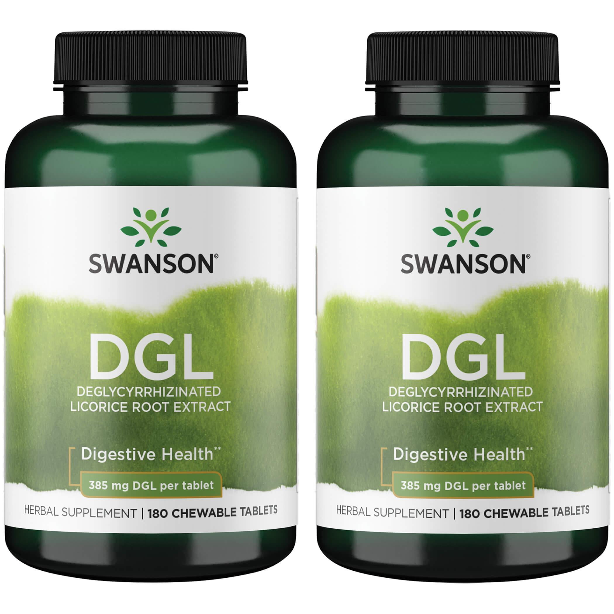 Swanson DGL Licorice Root Extract Supplement, 385mg, 180 Vegan Chwbls ...