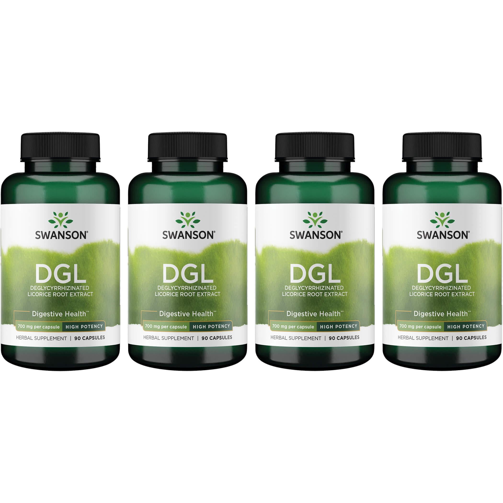 Swanson High Potency DGL Licorice Root Extract Supplement Capsules - 4 ...