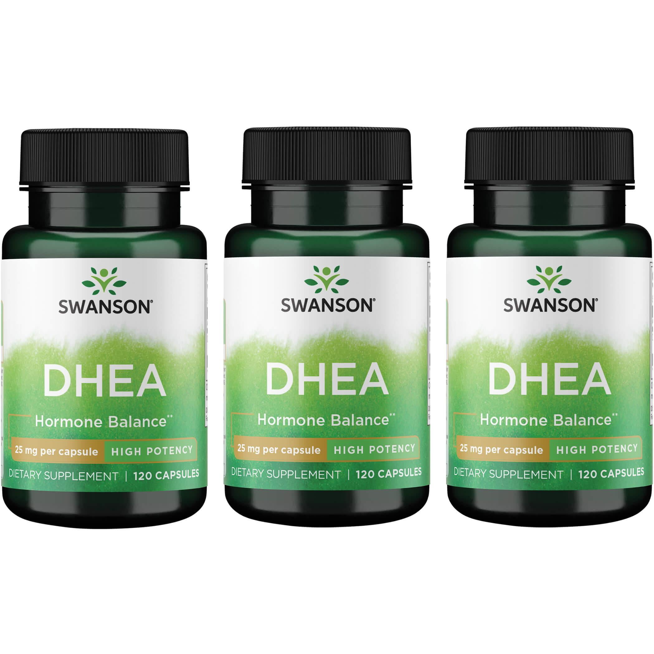 Swanson Dhea - High Potency 25 mg 120 Caps 3 Pack - Walmart.com