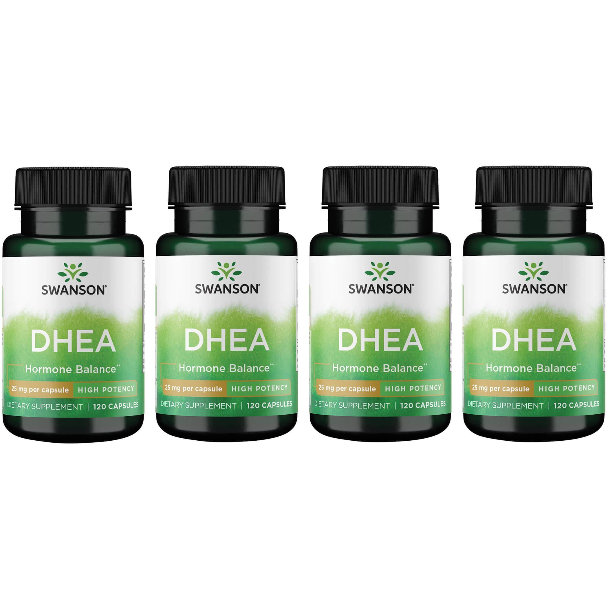Swanson Dhea - High Potency 25 mg 120 Caps 4 Pack - Walmart.com
