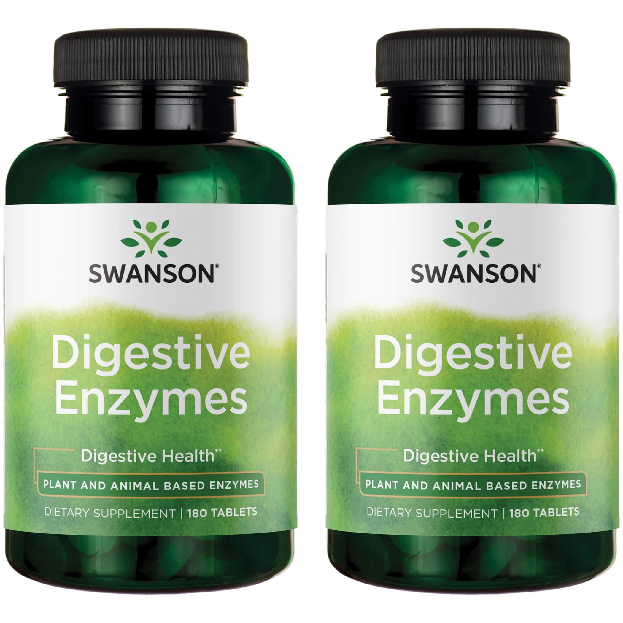 Swanson Digestive Enzymes Formula Supplements, 180 Tabs, 2 Pack ...
