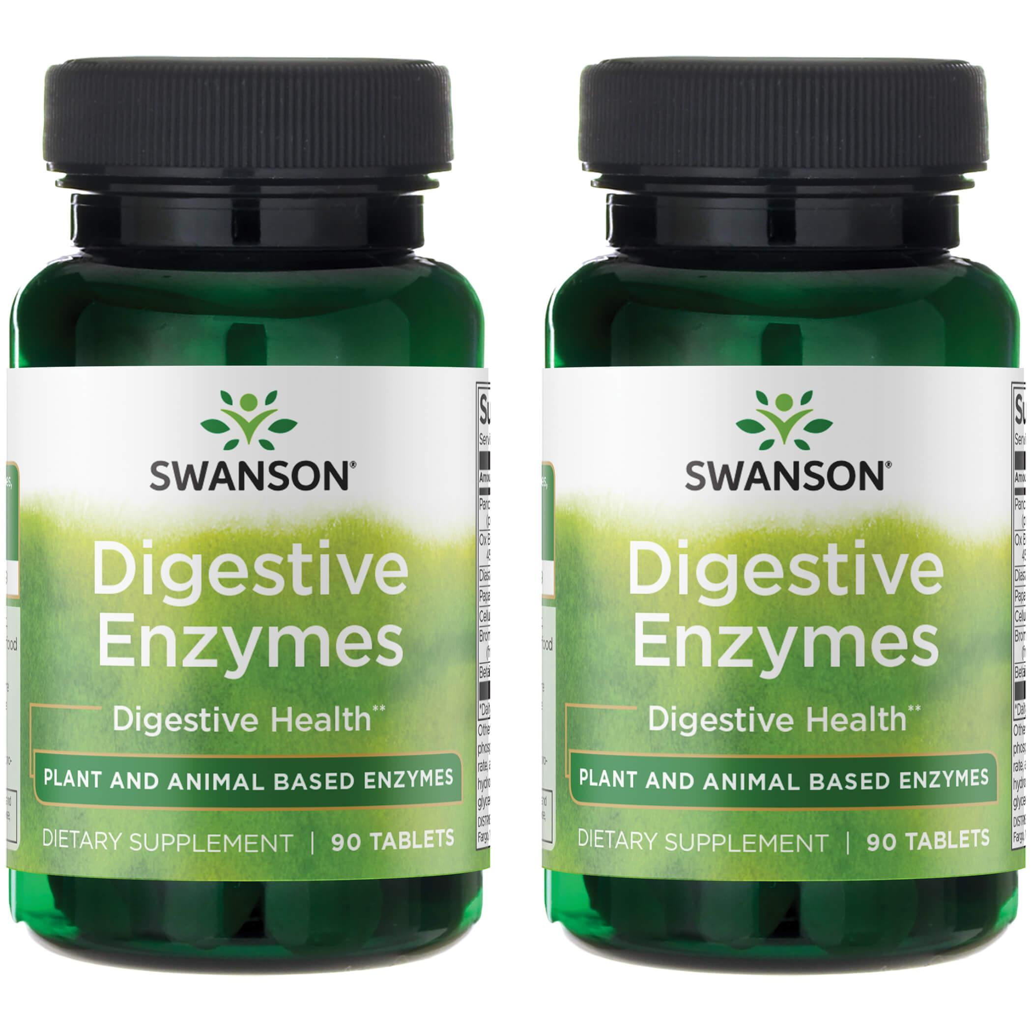 Swanson Digestive Enzymes Formula, 90 Tabs, 2 Pack for Healthy ...