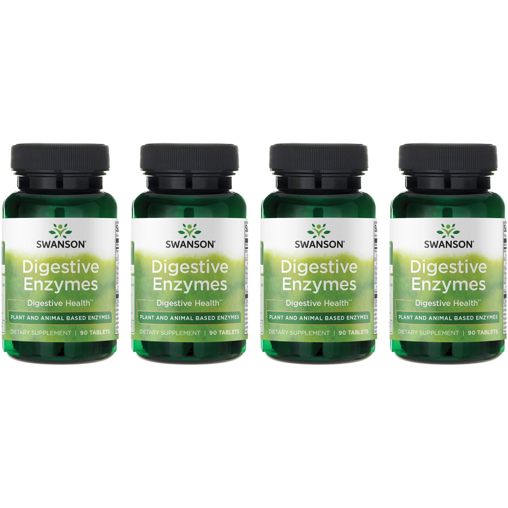 Swanson Digestive Enzymes 90 Tabs 4 Pack - Walmart.com