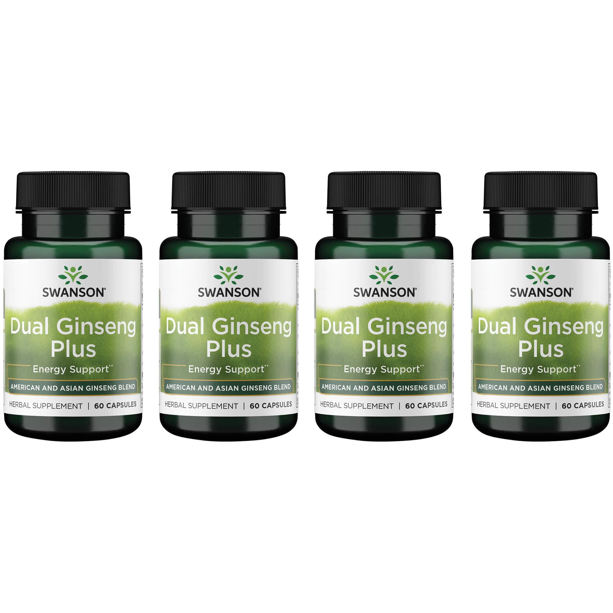 Swanson Dual Ginseng Plus 60 Caps 4 Pack - Walmart.com