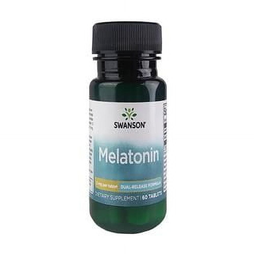 Swanson Dual-Release Melatonin - Sleep Schedule Supplement- (60 Tablets, 3Mg Each) Packaging May ...