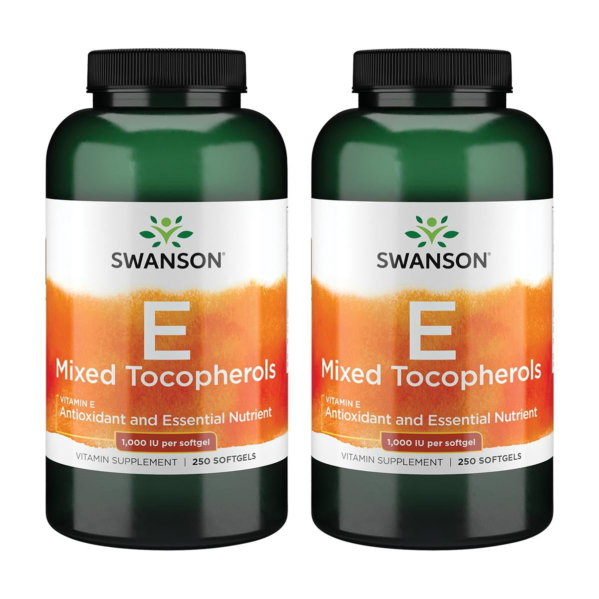 Swanson E-1000 Mixed Tocopherols 1,000 Iu (671.1 mg) 250 Sgels 2 Pack ...