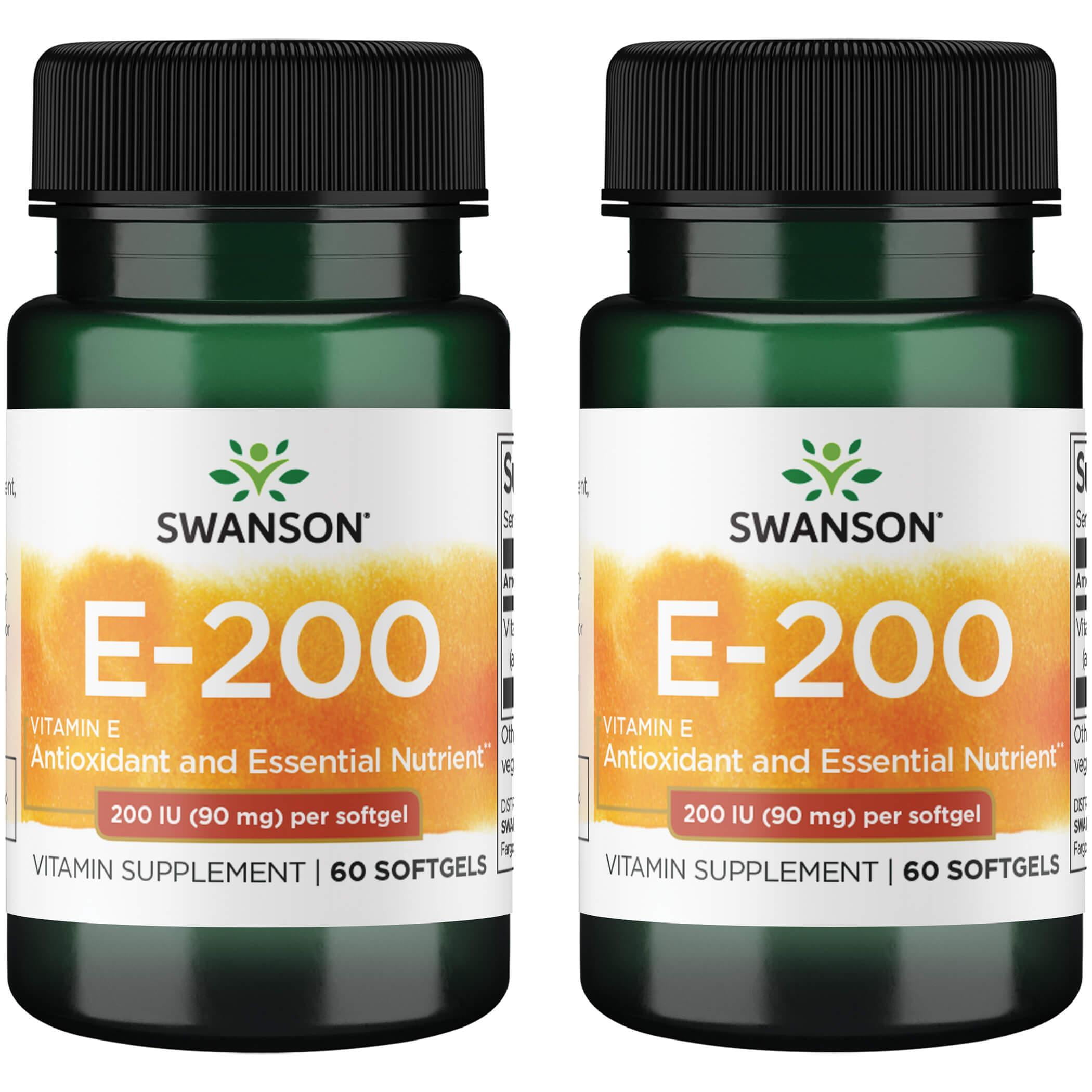 Swanson E-200 Vitamin, 200 IU, Antioxidant, Cardiovascular Health, 60 ...