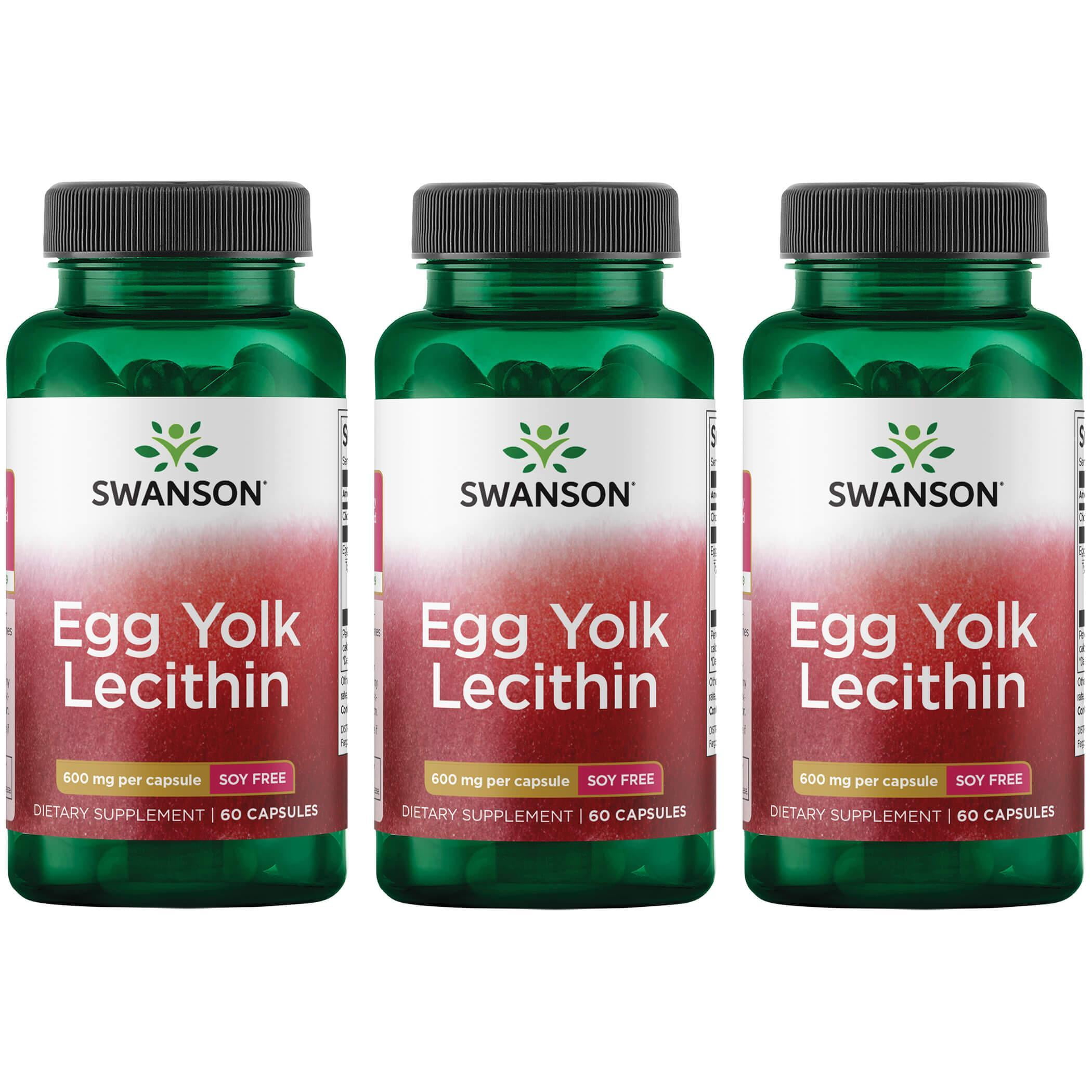 Swanson Egg Yolk Lecithin 450 mg 60 Caps 3 Pack - Walmart.com