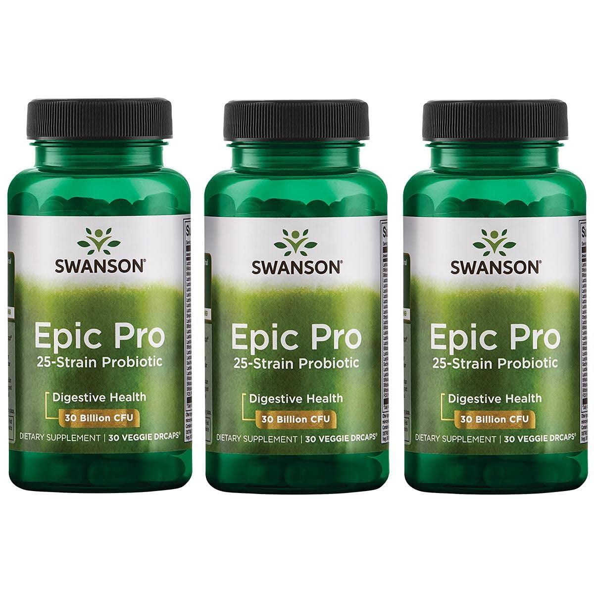 Swanson Epic-Pro 25-Strain Probiotic 30 Billion CFU Digestive Health ...