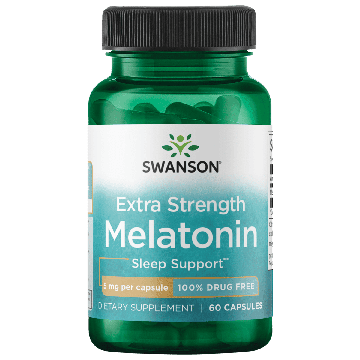 Swanson Extra Strength Melatonin - 100% Drug Free 5 mg 60 Caps - Walmart.com