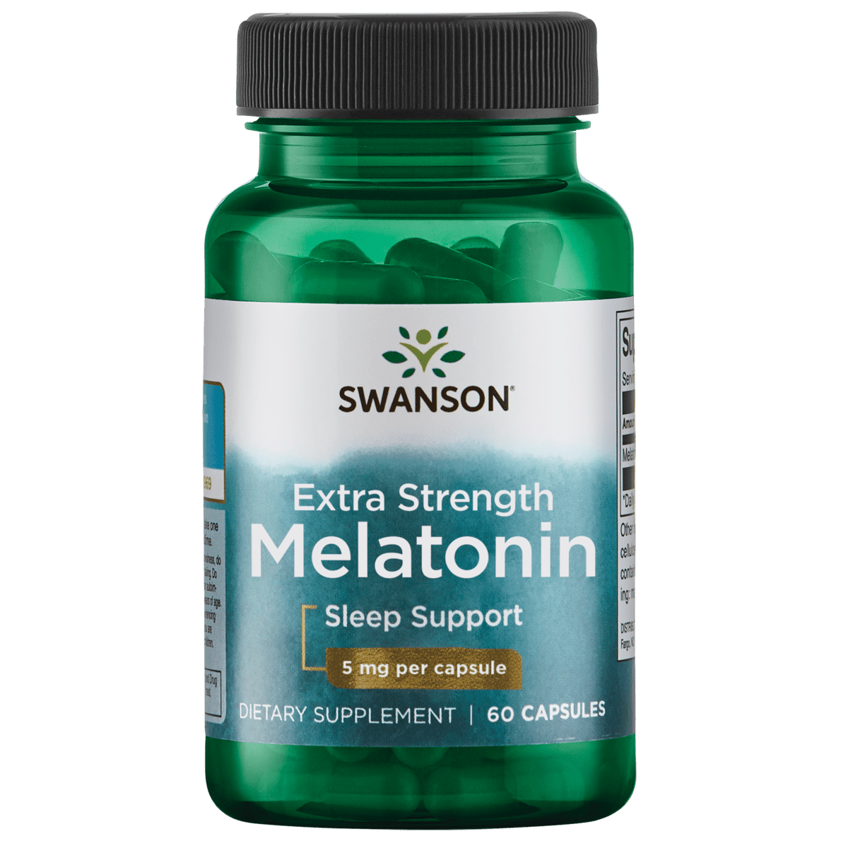 Swanson Extra Strength Melatonin - 100% Drug Free 5 mg 60 Caps ...