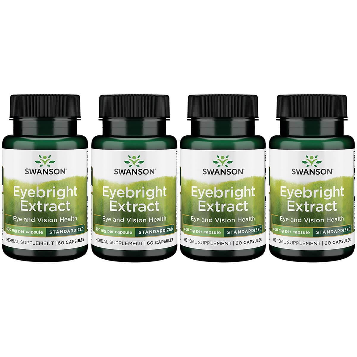 Swanson Eyebright Extract - Standardized 400 mg 60 Caps 4 Pack ...