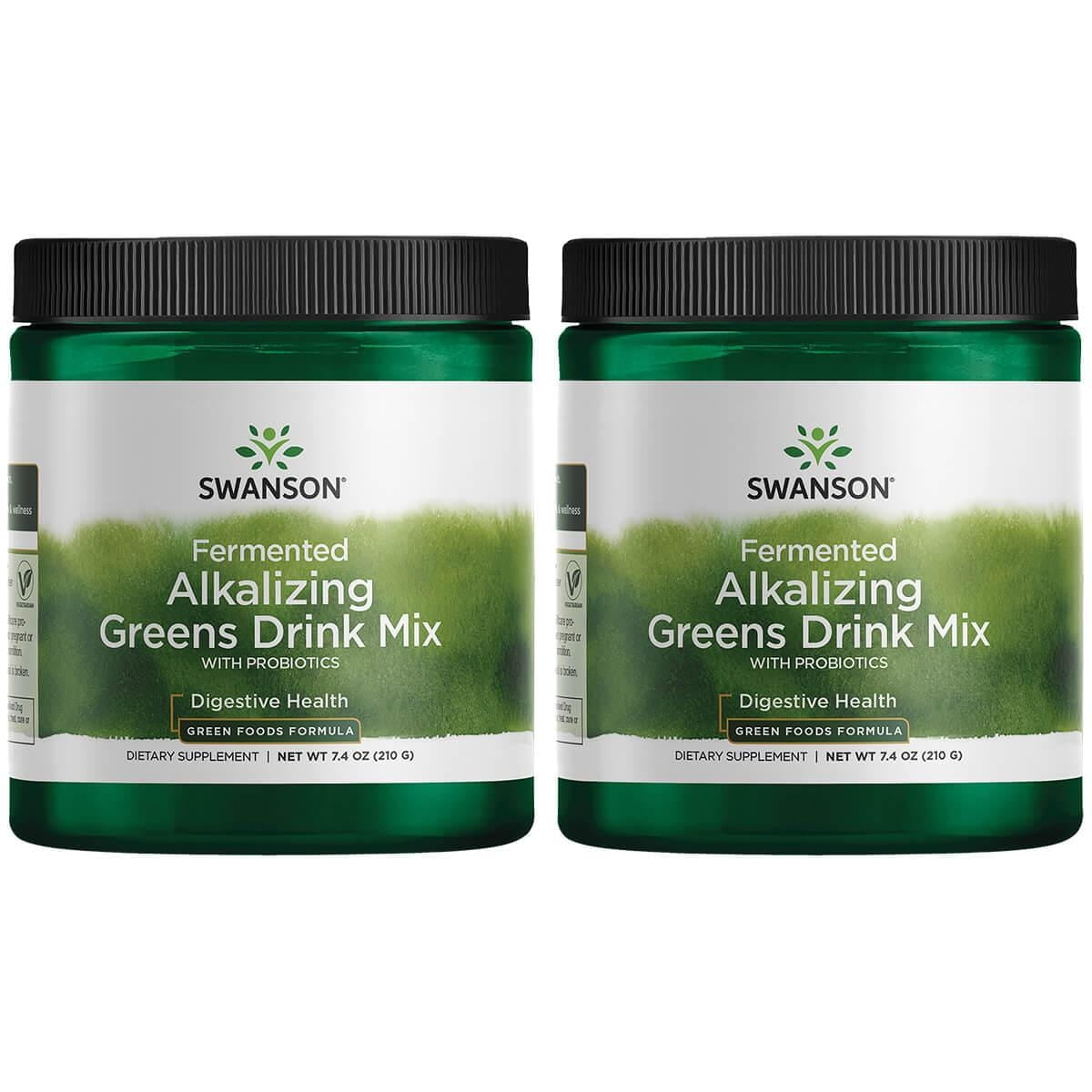 Swanson Fermented Alkalizing Greens Drink Mix with Probiotics 7.4 oz ...