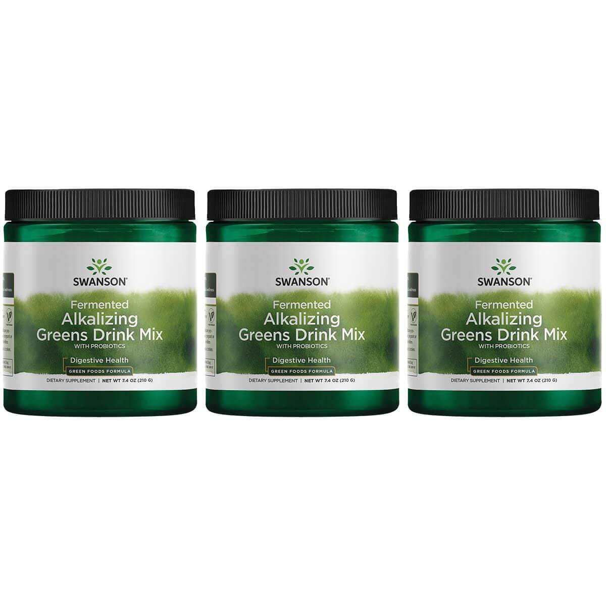 Swanson Fermented Alkalizing Greens Drink Mix with Probiotics 7.4 oz ...