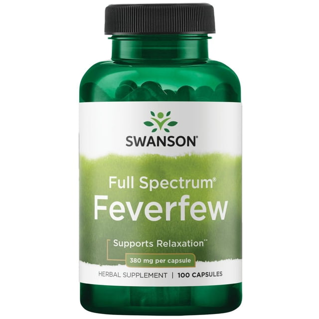 Swanson Herbal Support Feverfew 380 mg Capsules - 100 Count for ...