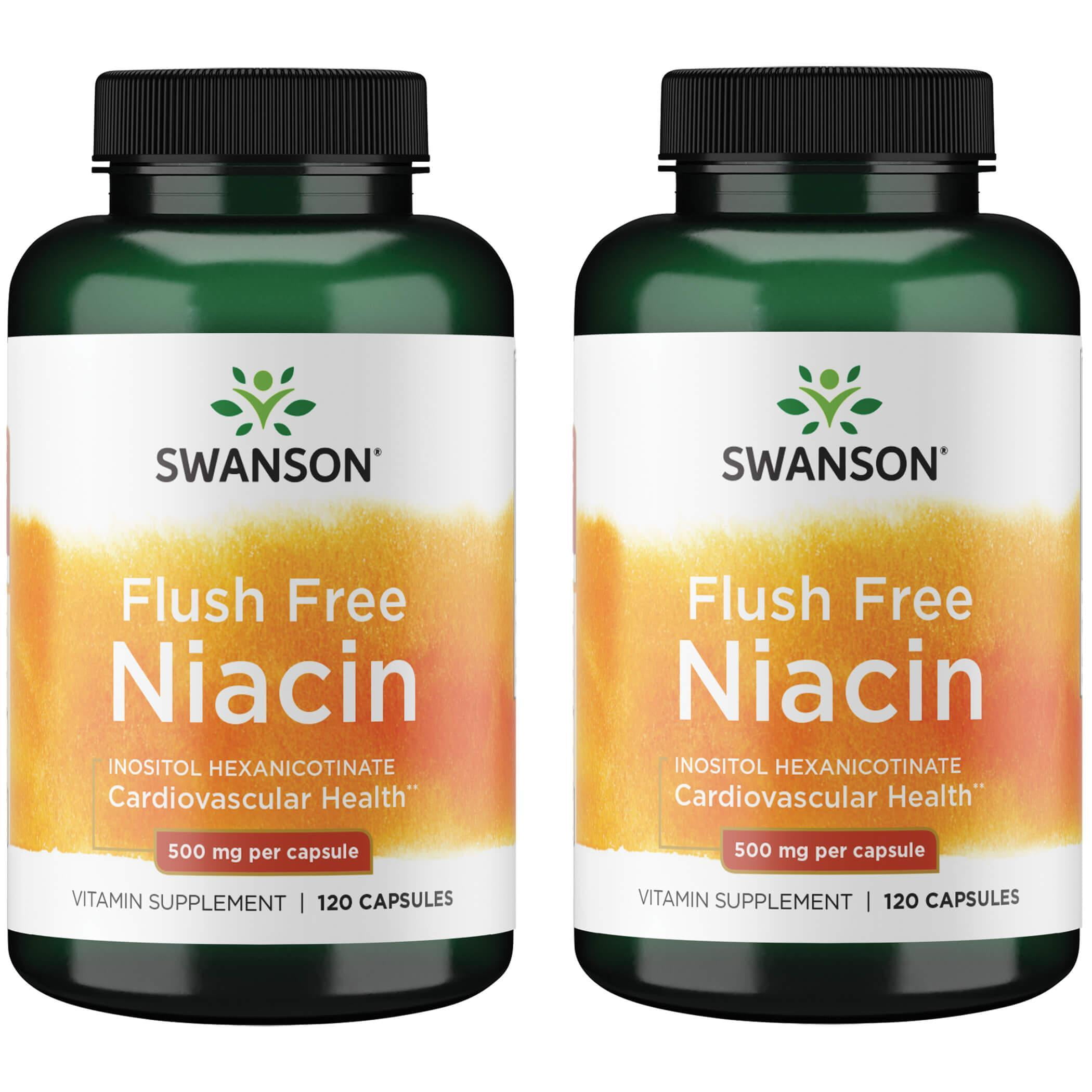 Swanson Ultra Flush Free Niacin, 500mg Niacin Capsules, 120 Caps - 2 ...