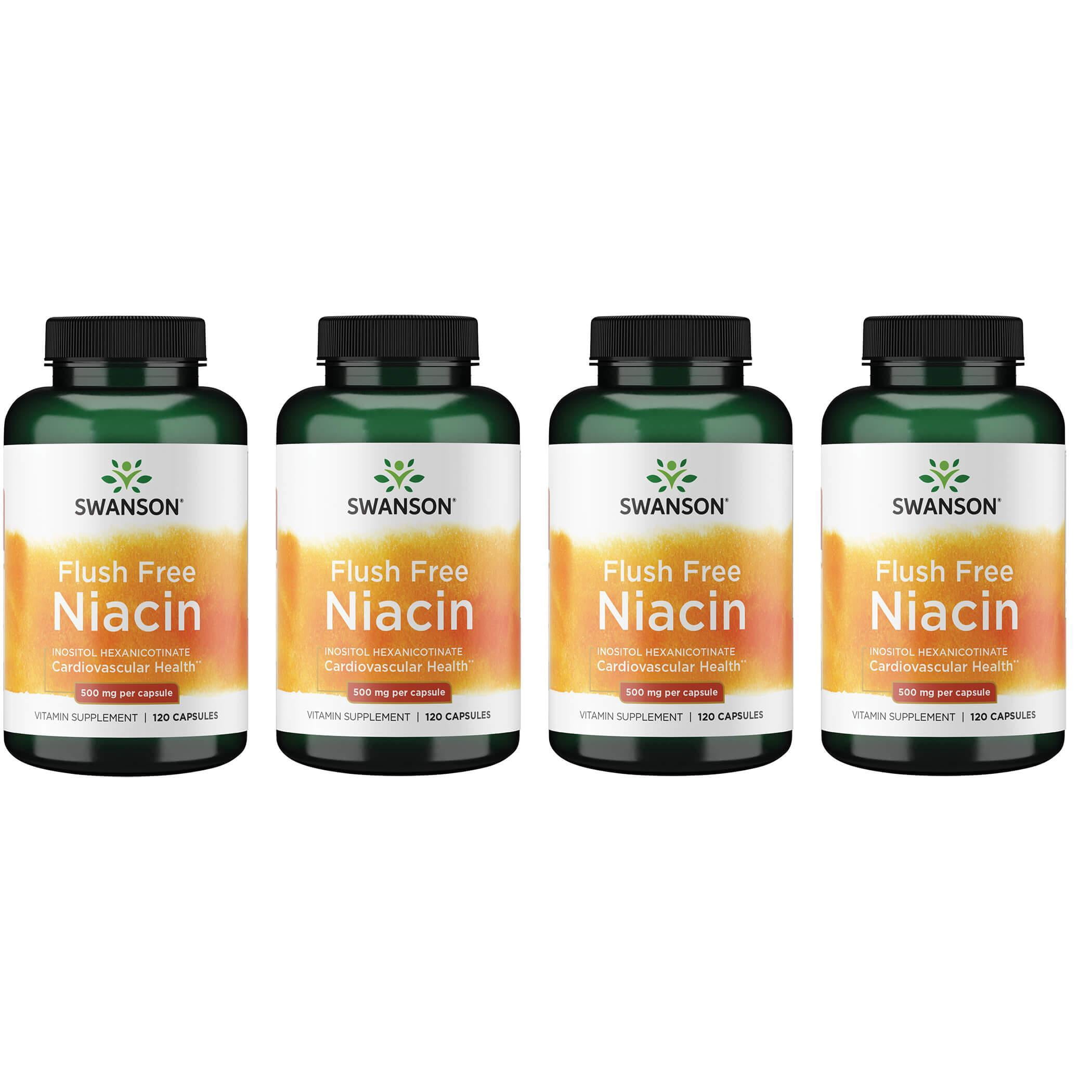 Swanson Flush Free Niacin 500 mg 120 Caps 4 Pack - Walmart.com