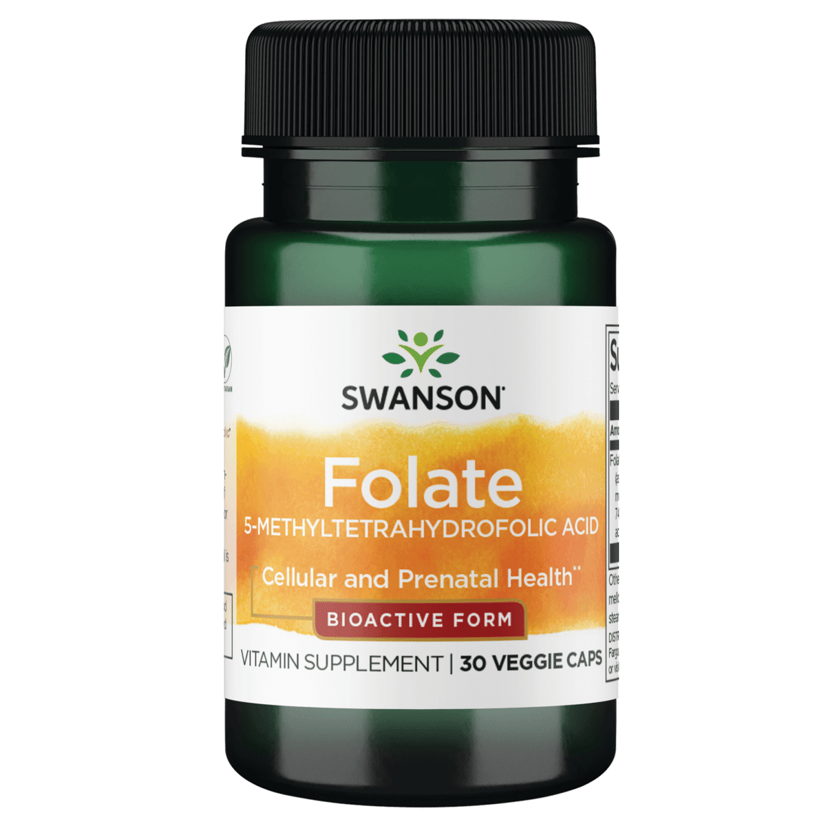 Swanson Folate Supplement, 400 Mcg 5-Methyltetrahydrofolic Acid, 30 ...