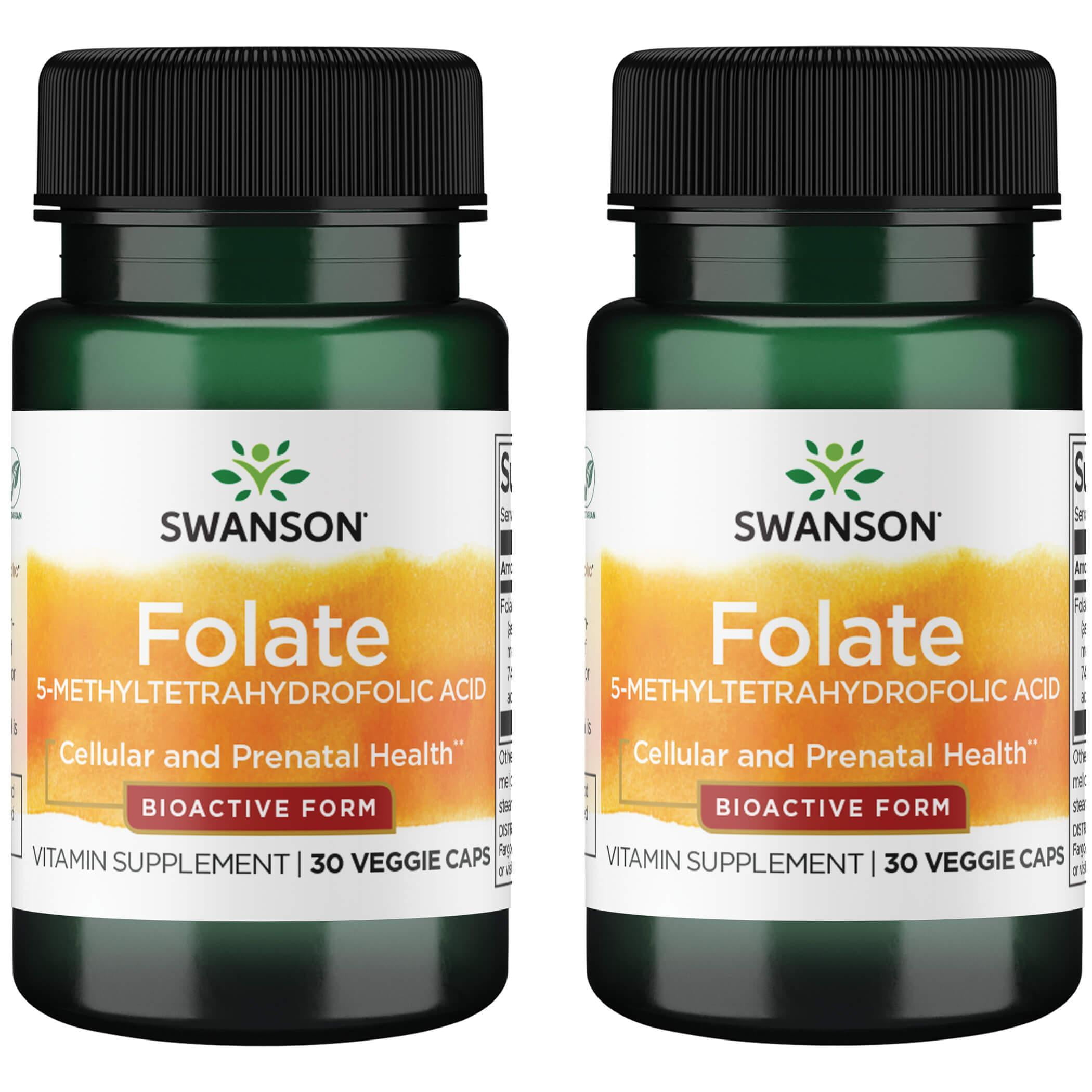 Swanson Folate 5-Methyltetrahydrofolic Acid - Bioactive Form, Vegan ...