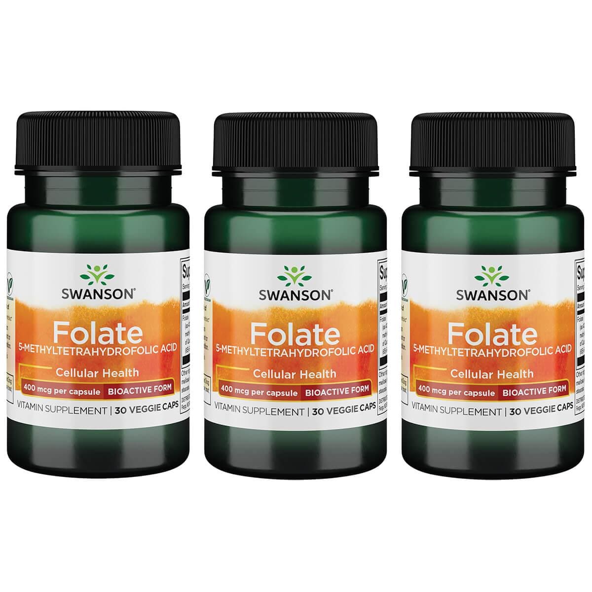 Swanson Folate 5-Methyltetrahydrofolic Acid - Bioactive Form 3 Pack ...