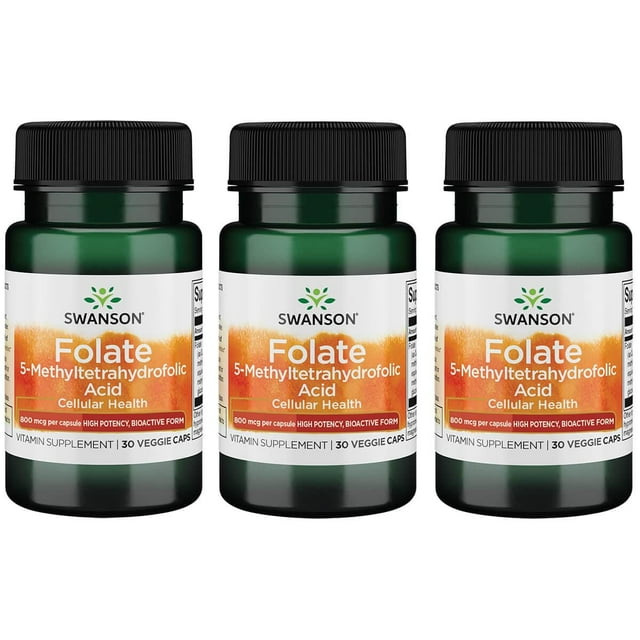 Swanson Folate 5 Methyltetrahydrofolic Acid High Potency Bioactive