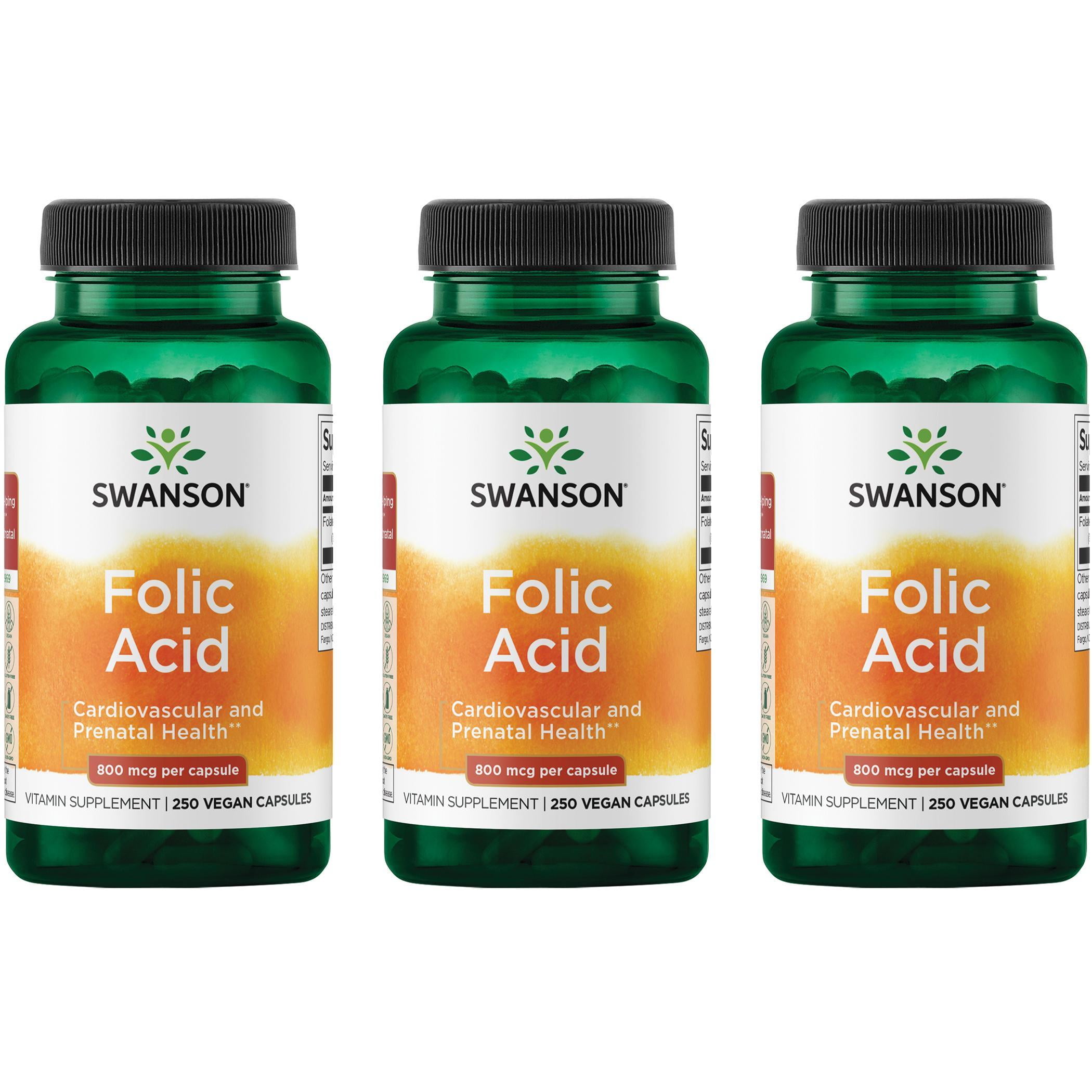 Swanson Folic Acid B-Vitamin Supplement, Supports Prenatal Health ...