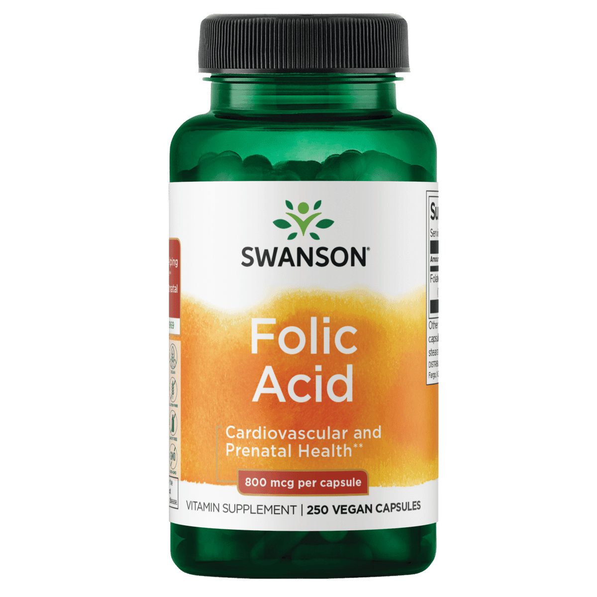 Swanson B-Vitamin Supplement, Pure Folic Acid Pills, Supports Prenatal ...