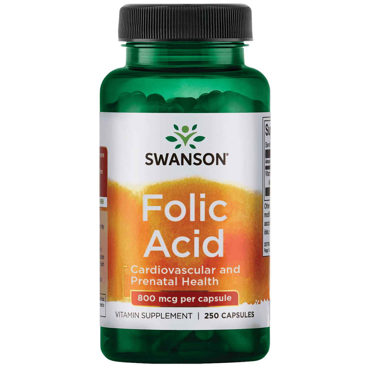 Swanson B-Vitamin Supplement, Pure Folic Acid Pills, Supports Prenatal ...