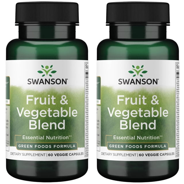 Swanson Health Fruit & Vegetable Blend Veggie Capsules, 60 Count, 2 ...
