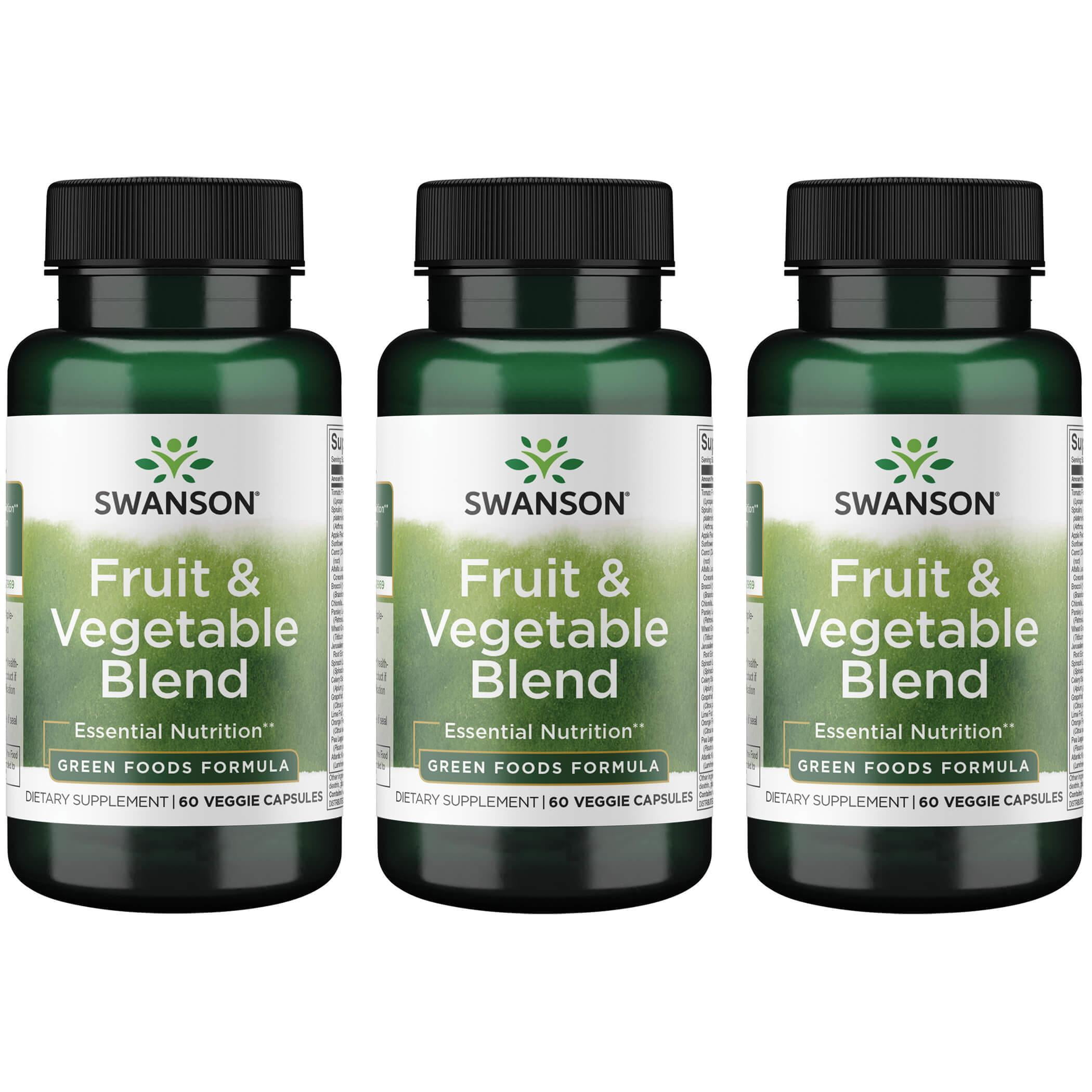 Swanson Fruit & Vegetable Blend, 60 Veg Caps, 3 Pack, Vegan - Walmart.com