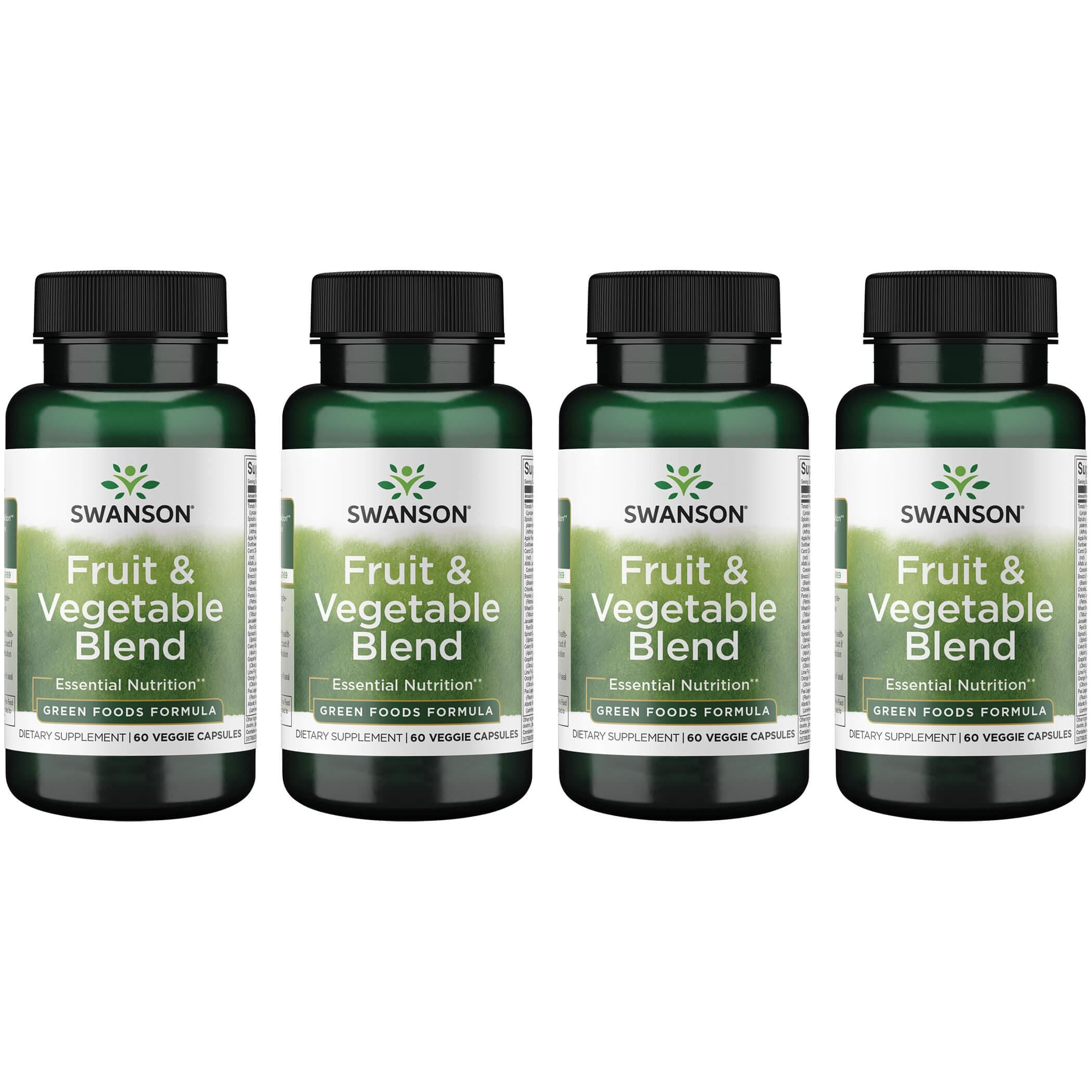 Swanson Fruit & Vegetable Blend 60 Veg Caps 4 Pack - Walmart.com