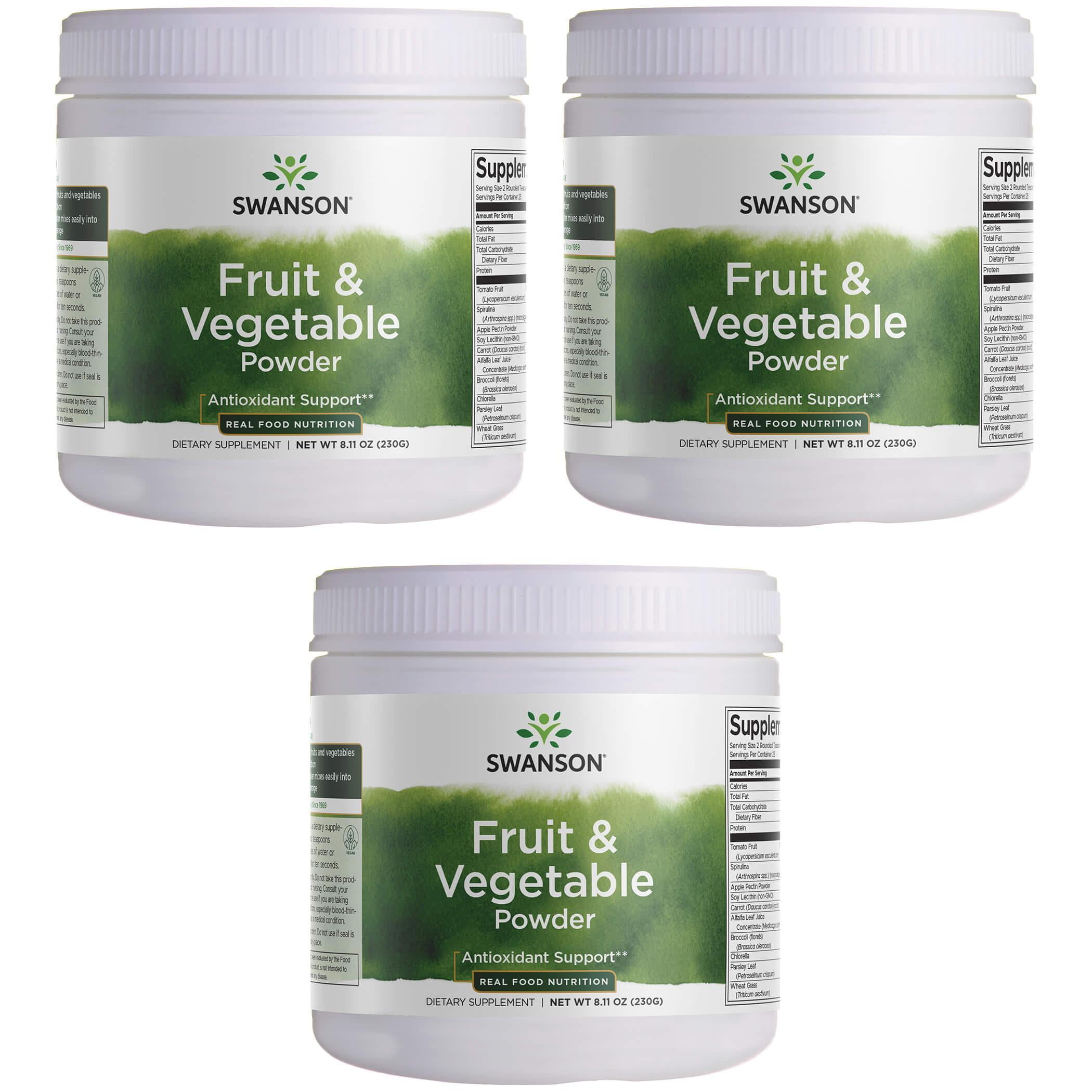Swanson Fruit & Vegetable Powder 8.11 oz Pwdr 3 Pack - Walmart.com