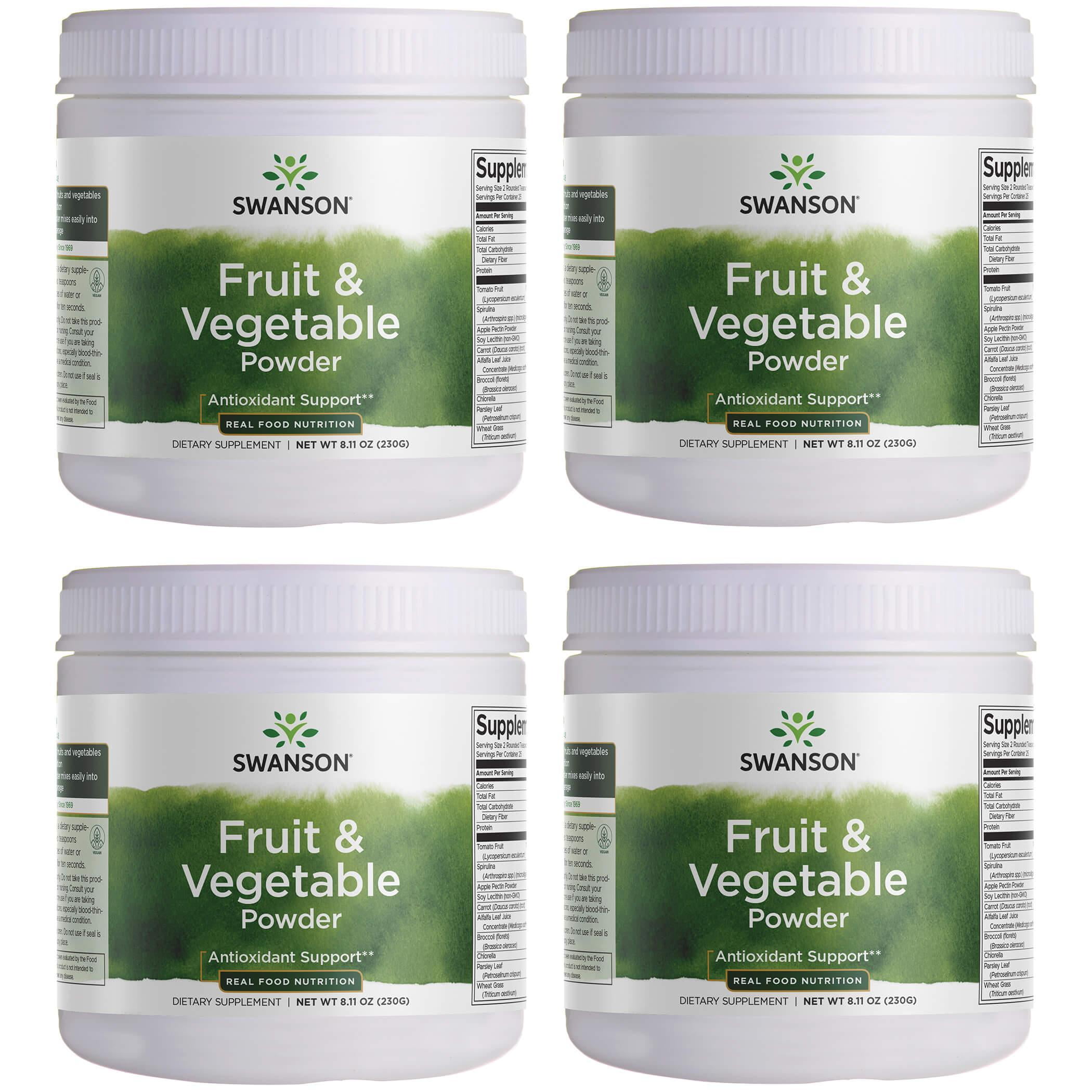 Swanson Fruit & Vegetable Powder 8.11 oz Pwdr 4 Pack - Walmart.com