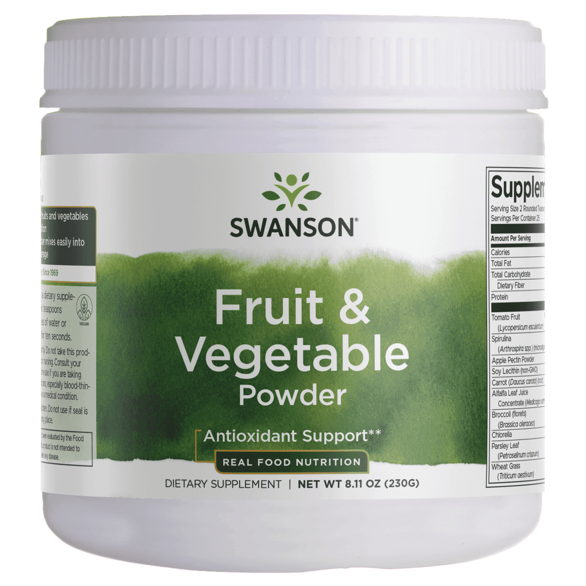 Swanson Veggie Fruit & Vegetable Powder, Nutrient-rich Drink Mix, 8.11 ...