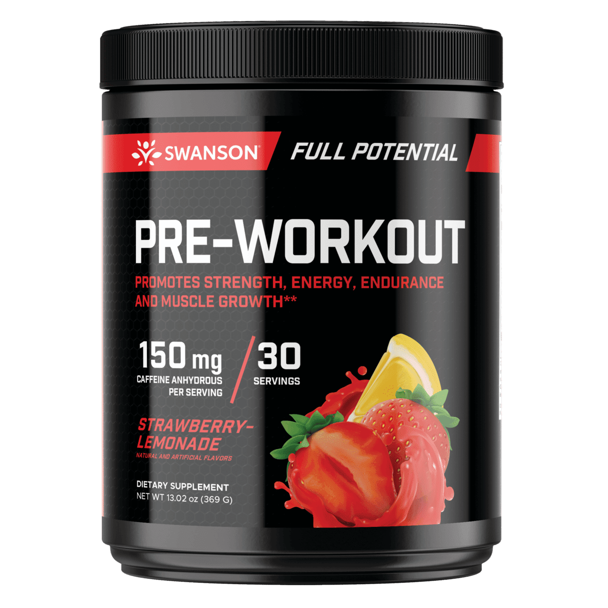 Swanson Full Potential Pre-Workout - Strawberry-Lemonade 13.02 oz Pwdr ...