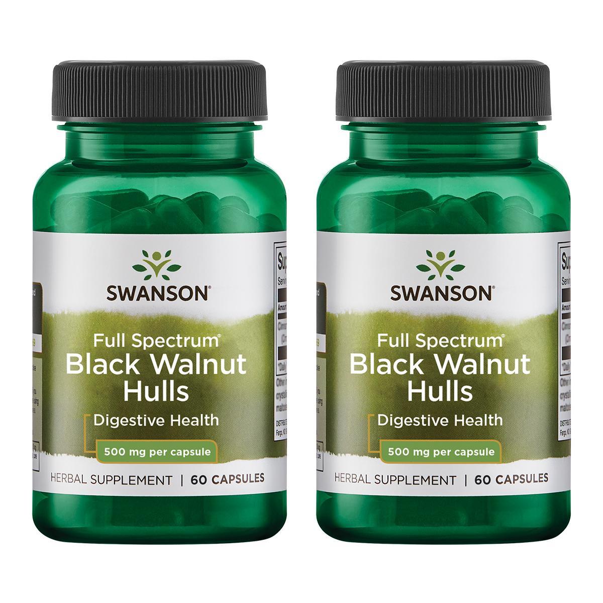 Swanson Full Spectrum Black Walnut Hulls Capsules, 500 mg, 60 Count, 2 ...
