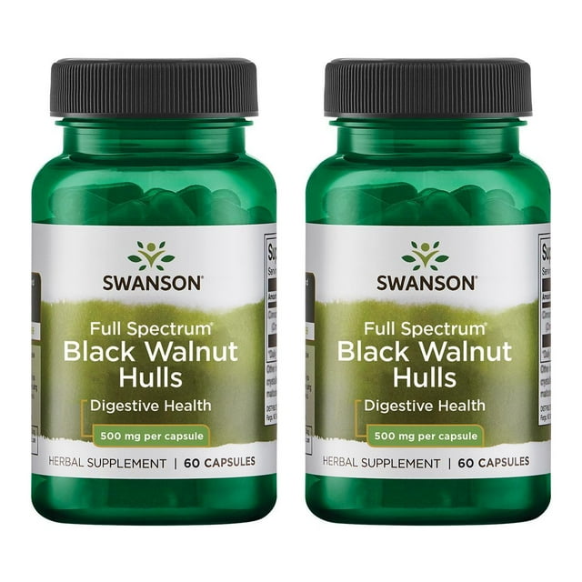 Swanson Full Spectrum Black Walnut Hulls 500 mg 60 Caps 2 Pack ...