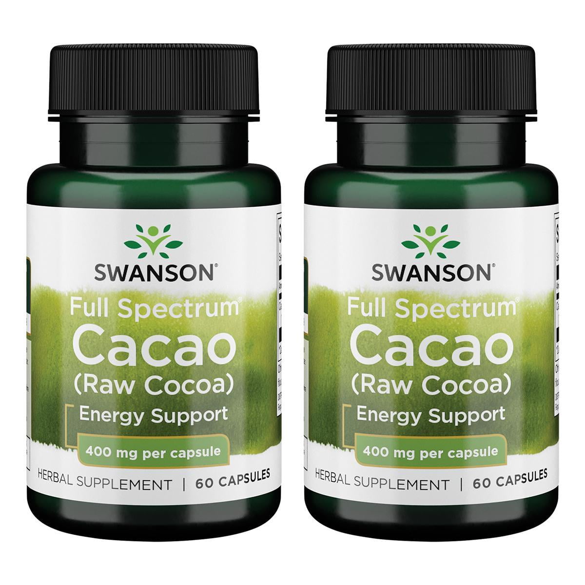 Swanson Full Spectrum Cacao, Non-GMO Raw Cocoa Supplement, 400 mg, 60 ...