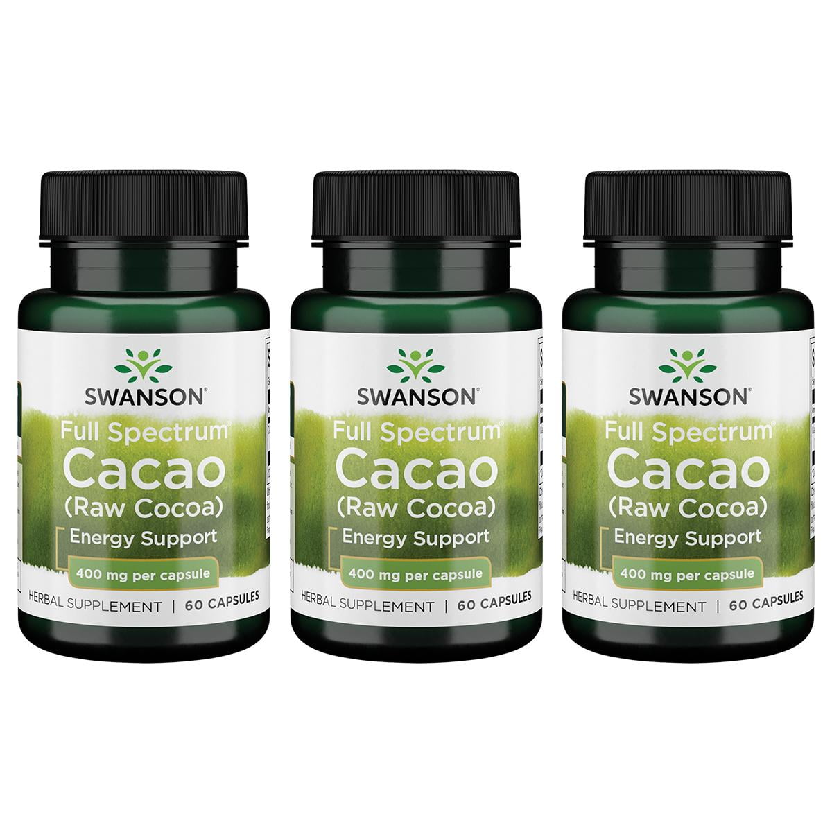 Swanson Full Spectrum Cacao (Raw Cocoa) 400 mg 60 Caps 3 Pack - Walmart.com