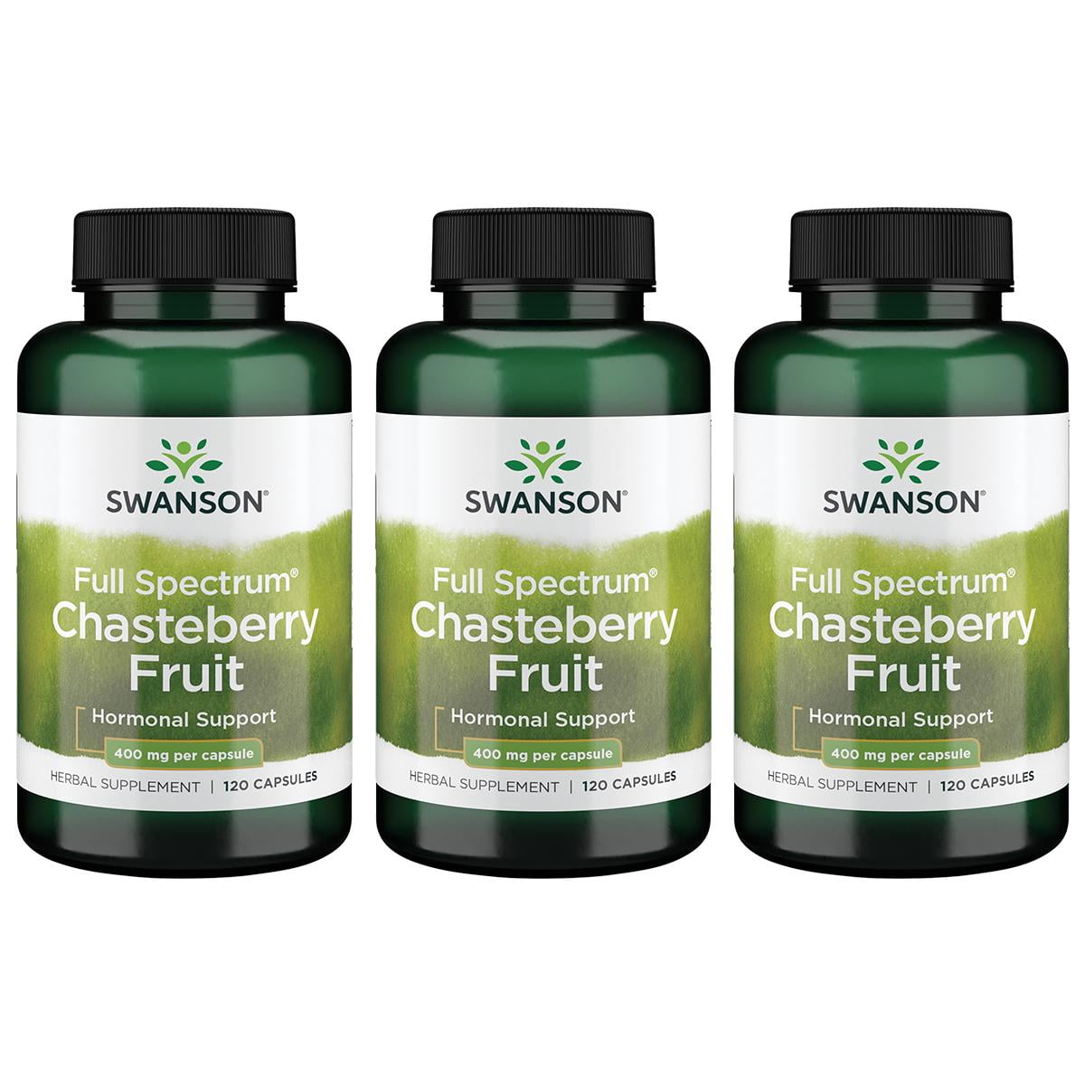 Swanson Full Spectrum Chasteberry Fruit 400 mg 120 Caps 3 Pack ...