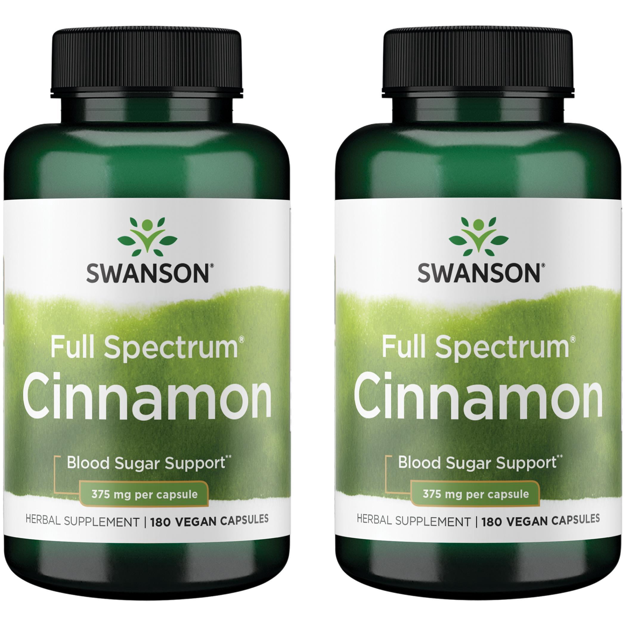 Swanson Full Spectrum Cinnamon 375 mg 180 Vegan Caps 2 Pack - Walmart.com