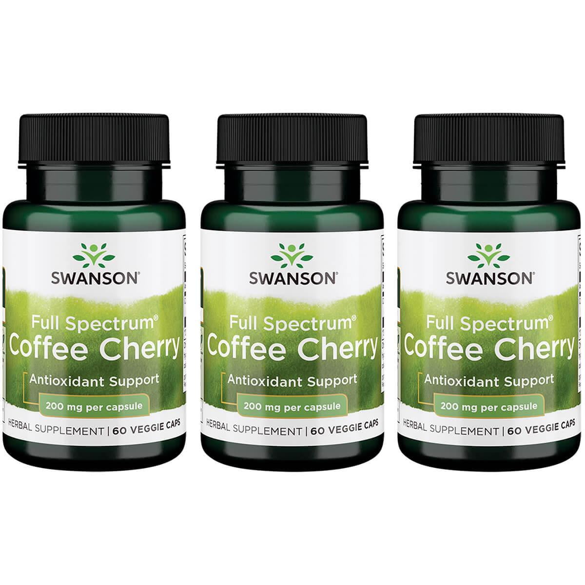 Swanson Premium Coffee Cherry Capsules, 200mg, 60 Veg Caps, 3 Pack ...