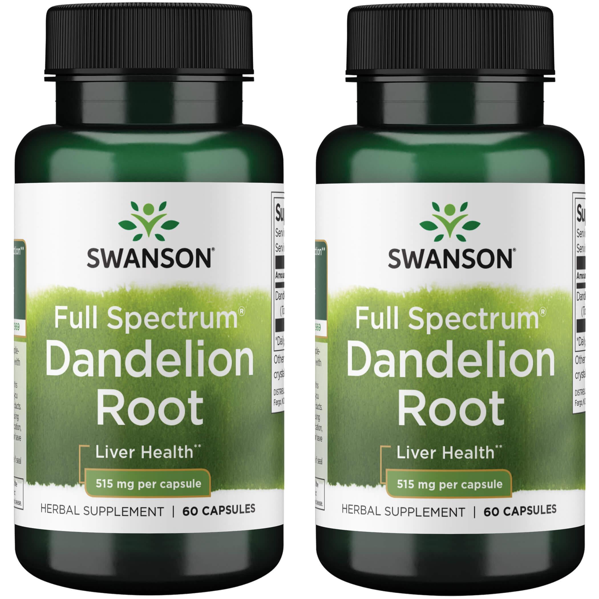 Swanson Supplement - Full Spectrum Dandelion Root, 515 mg, 60 Caps, 2 ...