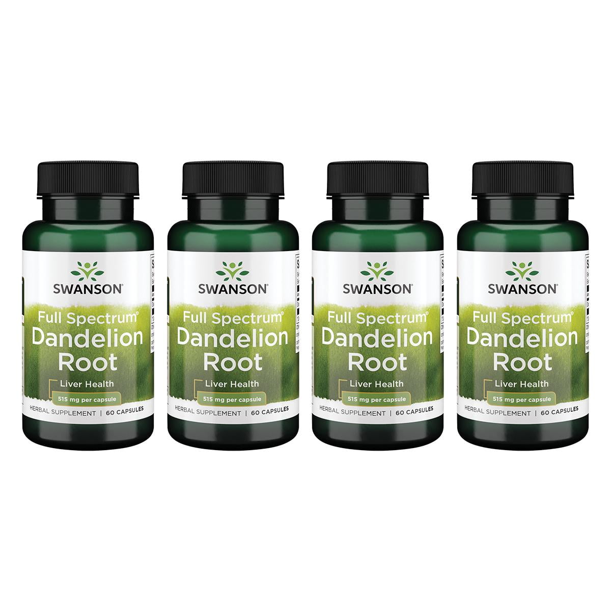 Swanson Full Spectrum Dandelion Root 515 mg 60 Caps 4 Pack - Walmart.com