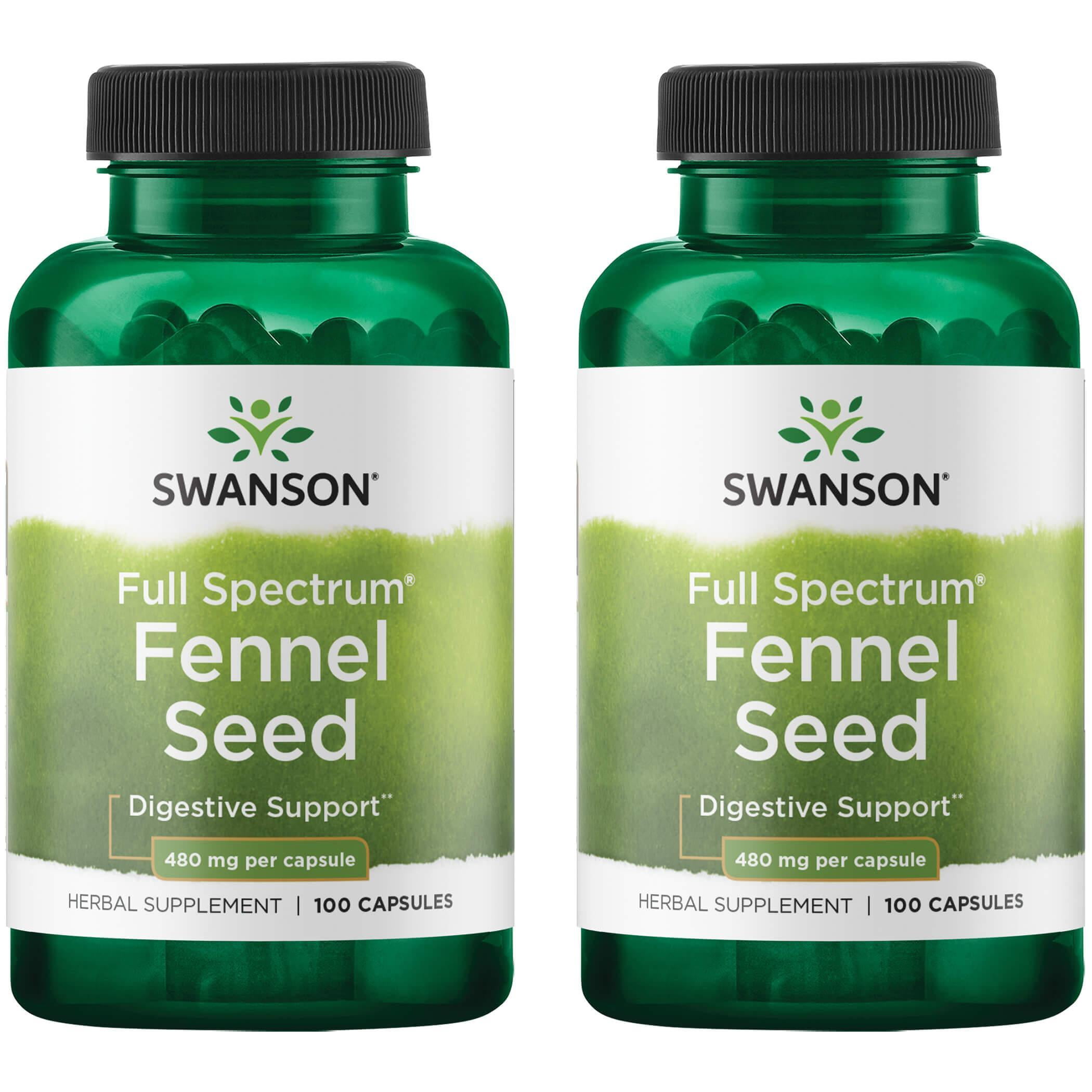 Swanson Full Spectrum Fennel Seed Capsules, 480 mg, 100 Count, 2 Pack ...