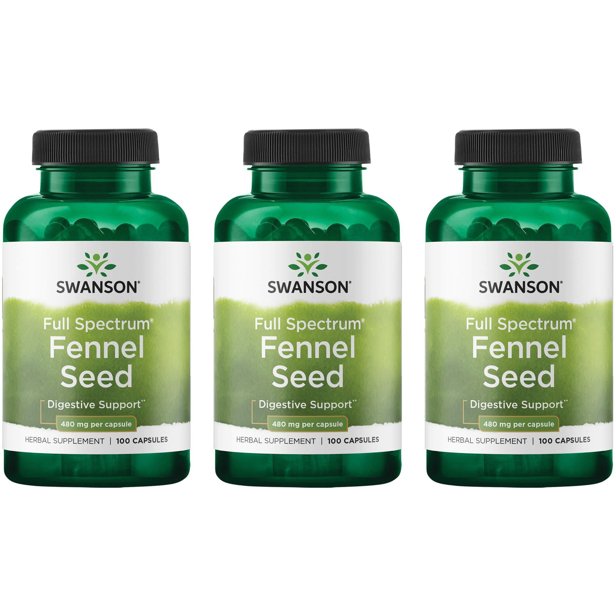 Swanson Supplements Full Spectrum Fennel Seed Capsules, 480 mg, Pack of ...