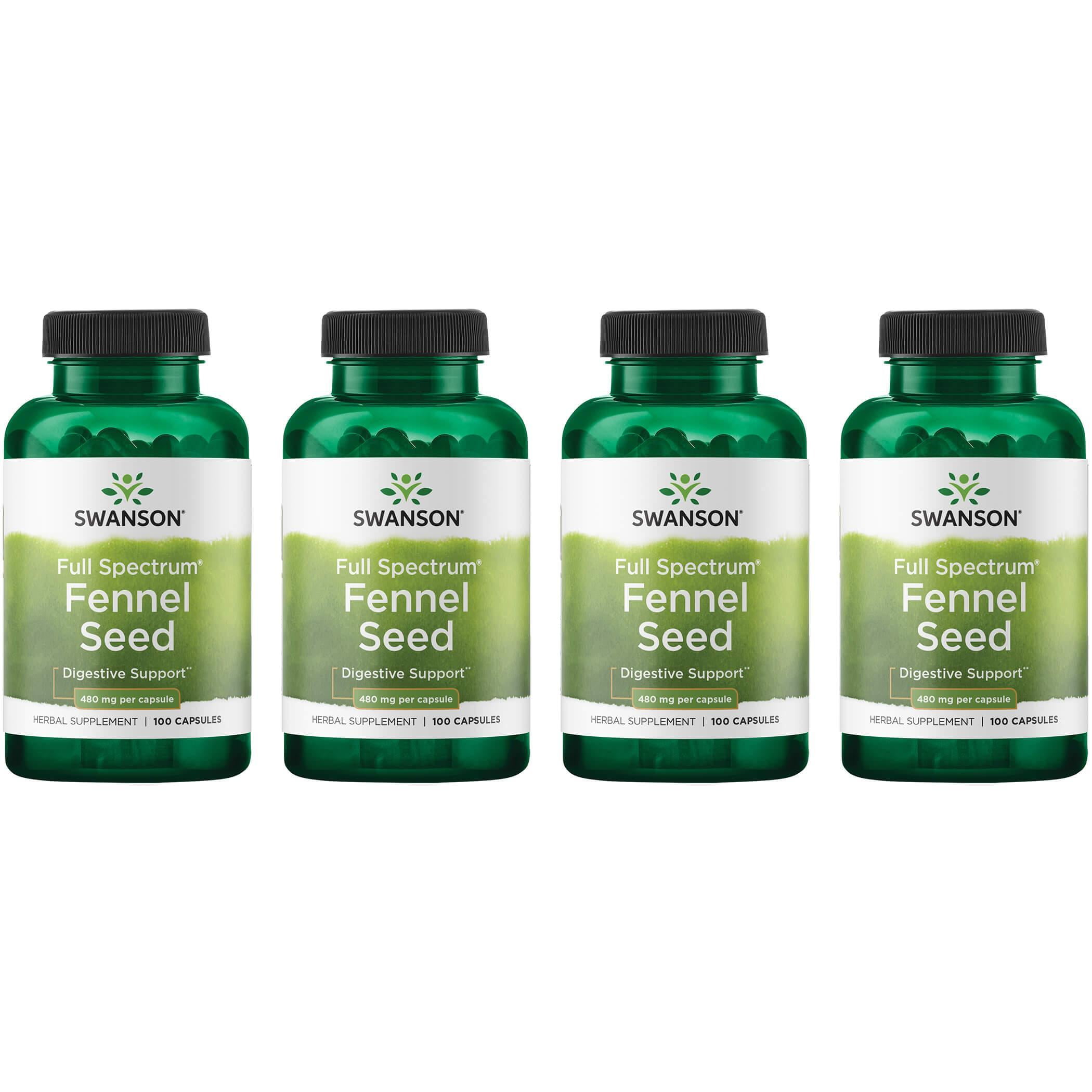 Swanson Supplement Capsules, Full Spectrum Fennel Seed, 480 mg, 100 ...